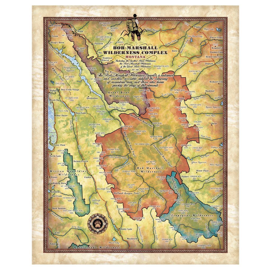 Discovery Map Series: Bob Marshall Spotted Bear Montana Historic Map ...